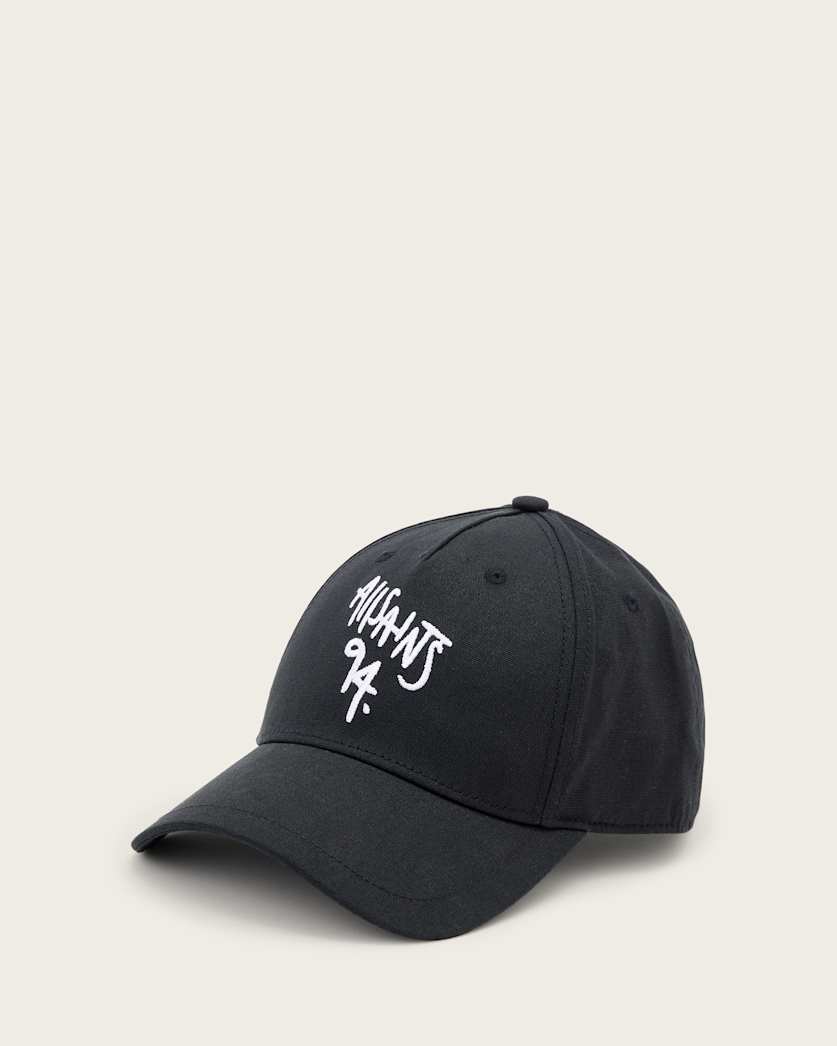 Spray Logo Baseball Cap BLACK/CHALK WHITE | ALLSAINTS